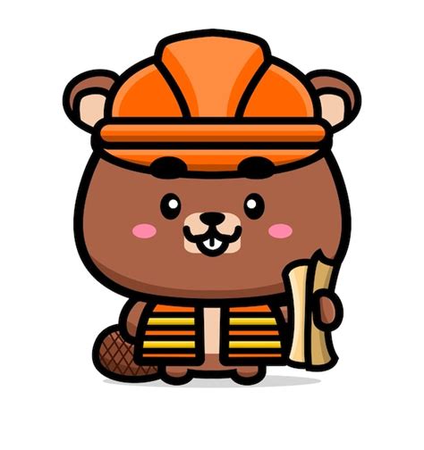 Premium Vector Cute Beaver Architect