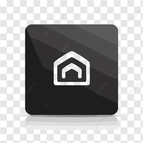 집 아이콘이 있는 검은 사각형 아이콘 벡터 흰색 바탕에 인터넷 웹의 단순한 검은색 아이콘 그림자 없음 작은 프레임 중앙 Png 일러스트 및 벡터 에 대한 무료