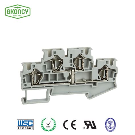 Double Levels Dinrail Terminal Block Spring Type China Electrical Connectors And Cable Terminal