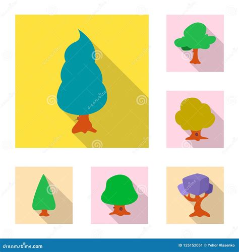 Vector Design Of Tree And Nature Icon Collection Of Tree And Crown Stock Vector Illustration