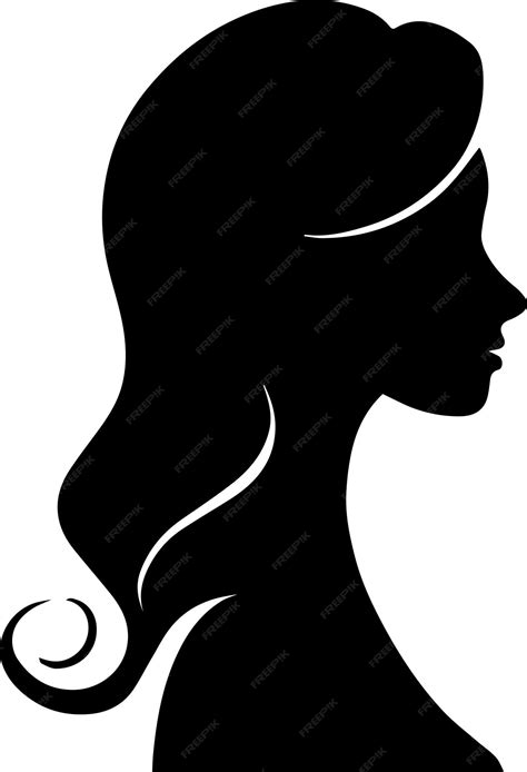 Ilustración De Silueta Vectorial De Perfil De Mujer 11 Vector Premium