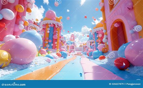 Develop A Game Interface With Inflatable Effect Elements That React To User Interactions Stock