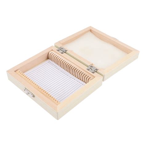 Himition Wooden Microscope Slide Box Wooden Microscope Slide Holder