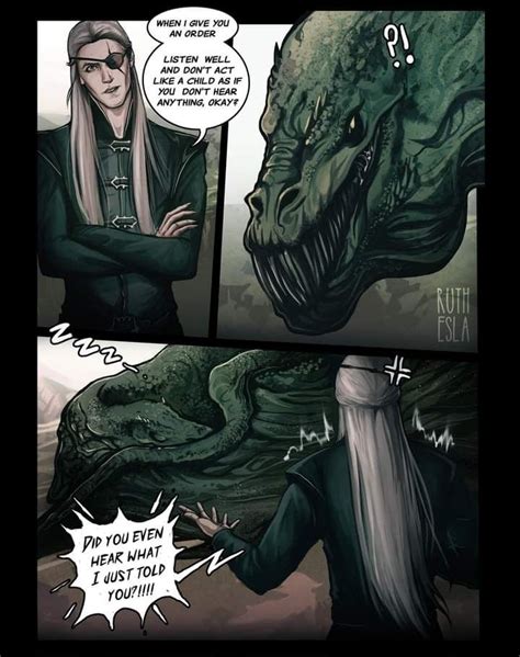 A Comic Strip With An Image Of A Woman And A Dragon