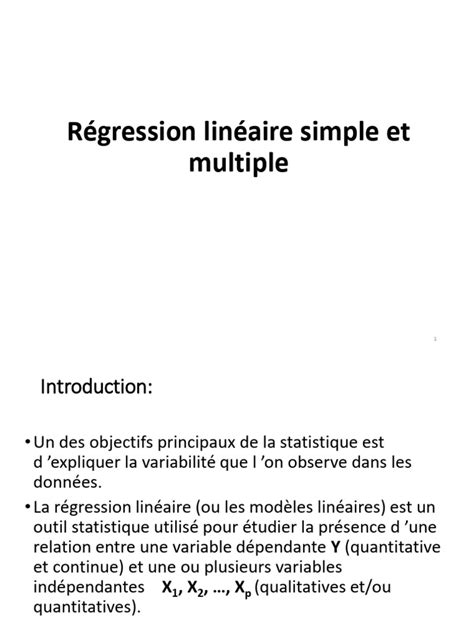 Regression Simple Et Multiple Pdf