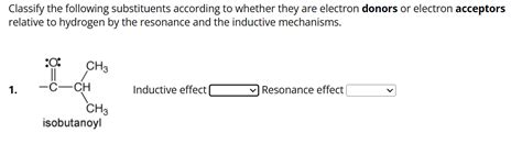 Solved Classify The Following Substituents According To