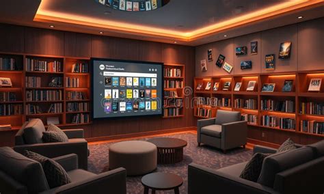 Digital Library With Virtual Reality Elements Where Users Wear Vr Headsets And Interact With