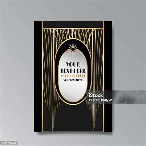 아르 데코 럭셔리 템플릿 골든 블랙 A4 페이지 메뉴 카드 초대장 광란의 20년대에 대한 스톡 벡터 아트 및 기타 이미지 광란의 20년대 벡터 파티 Istock