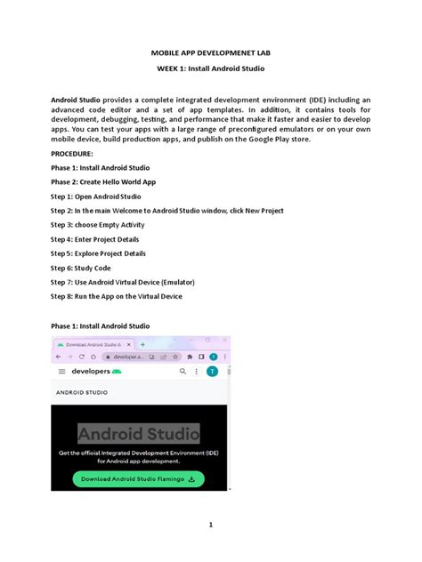 Mobile App Developmenet Lab Manual 1 Pdf Android Operating System