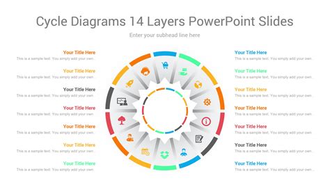 Cycle Diagrams 14 Layers PowerPoint Slides CiloArt