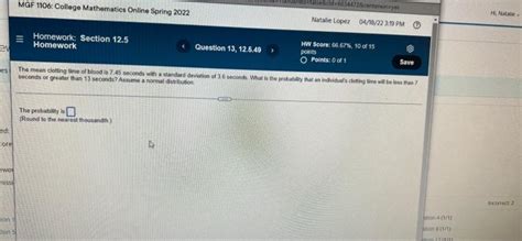 Solved Mgf 1106 College Mathematics Online Spring 2022