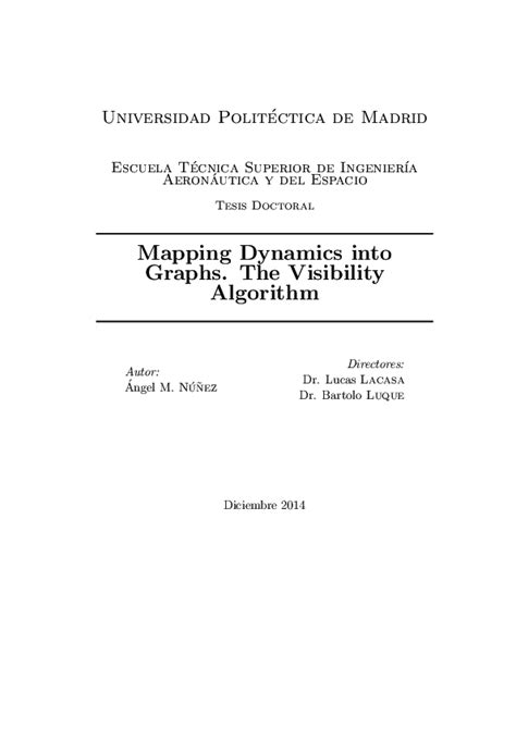 Pdf Mapping Dynamics Into Graphs The Visibility Algorithm Nuñez Nuñez