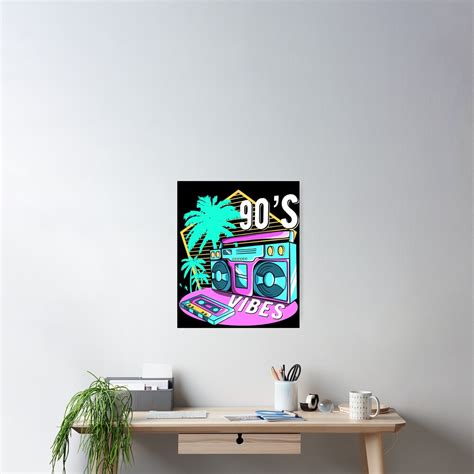 90s Vibes Outfit Retro Aesthetic 1990s Costume Retro Party Poster For