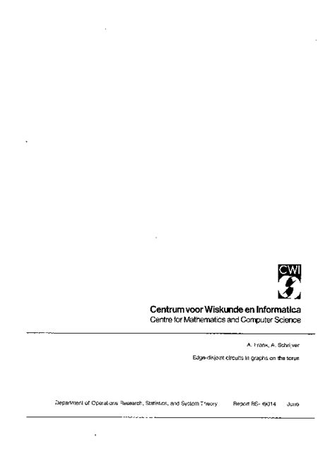 Pdf Edge Disjoint Circuits In Graphs On The Torus Andras Frank