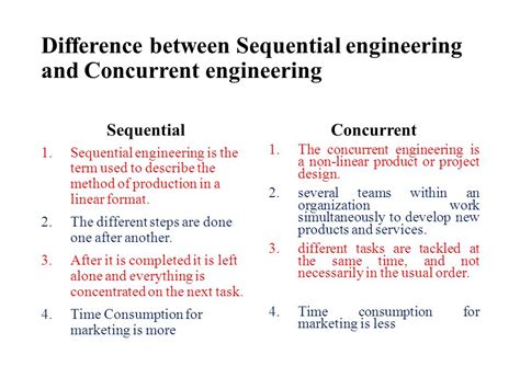 Concurrent Engineering Vs Sequential Engineering