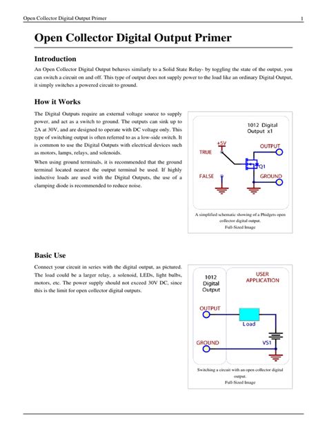 Open Collector Digital Output Primer Pdf Relay Switch