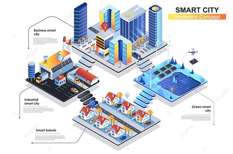 스마트 시티 아이소메트릭 개념 템플릿 Psd 다운로드 디자인 자료 다운로드