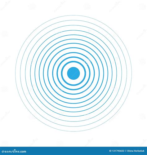 Radar Screen Concentric Circle Elements Vector Illustration For Sound Wave White And Blue
