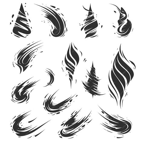 Abstract Black Ink Brush Strokes On A White Background Premium Ai Generated Vector
