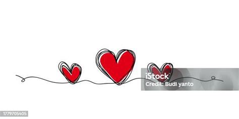 연속 한 선 그리기 하트 기호 낙서 하트 가는 선으로 그린 손입니다 디자인 포스터 아트 프린트 벡터 일러스트 레이 션 개념에