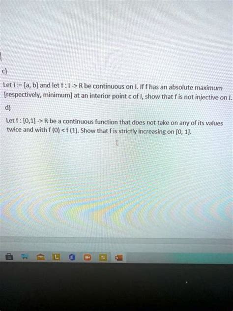 solved let [a b] and let f r be continuous on if f has