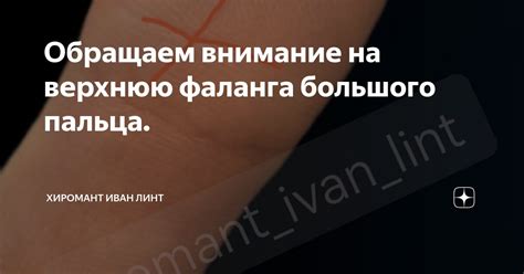 Обращаем внимание на верхнюю фаланга большого пальца Хиромант Иван Линт Дзен