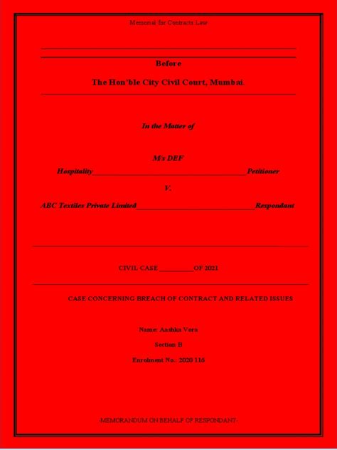 Contract Memo Pdf Damages Breach Of Contract