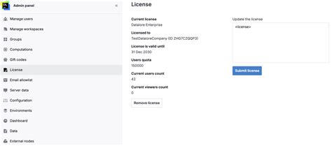 Manage Licenses Datalore Documentation