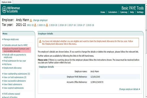 Send An Employer Payment Summary Using Basic Paye Tools Gov Uk