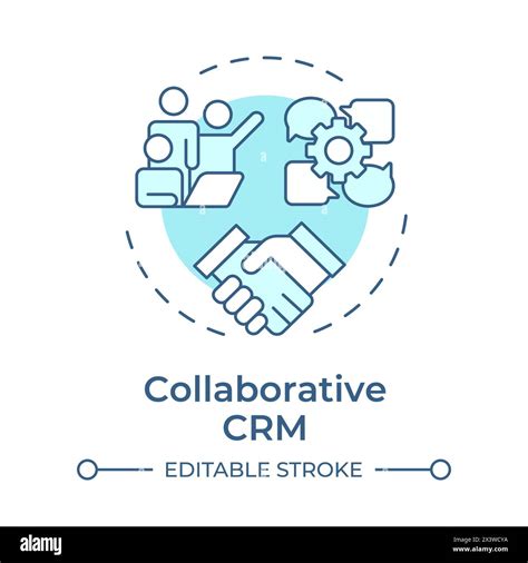 Collaborative Crm Soft Blue Concept Icon Stock Vector Image And Art Alamy