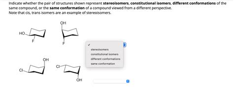 Solved Indicate Whether The Pair Of Structures Shown Chegg