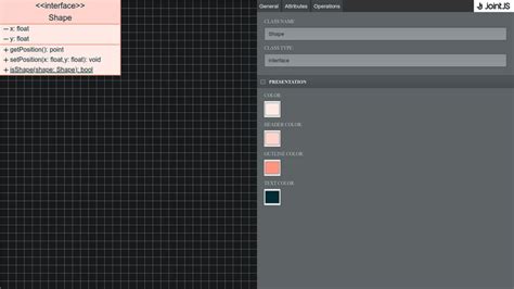 Jointjs Uml Class Shape Inspector