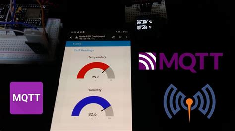 esp8266 nodemcu mqtt publish subscribe dht22 readings