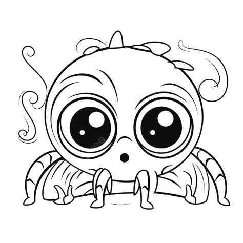 क्यूट स्पाइडर कलरिंग पेज आउटलाइन स्केच ड्राइंग वेक्टर फोबिया ड्राइंग फोबिया की रूपरेखा फोबिया