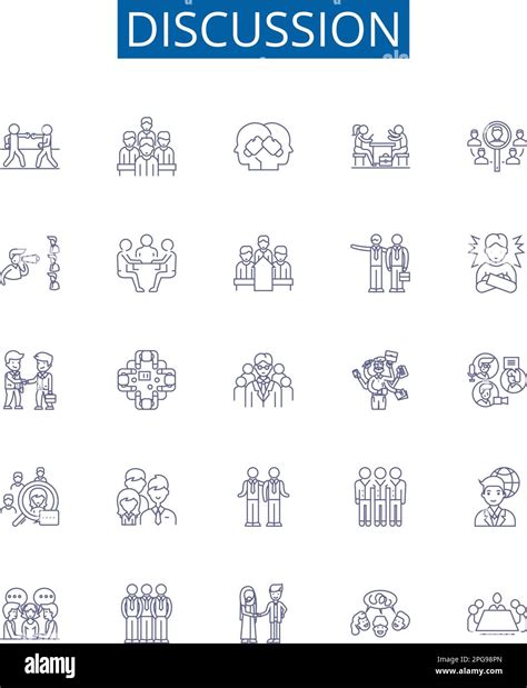 Discussion Line Icons Signs Set Design Collection Of Debate Dialogue