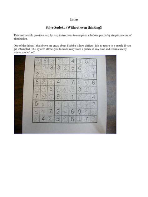 Solve Sudoku Without Really Thinking Pdf