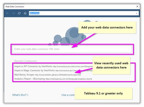 tableau web data connectors getting started