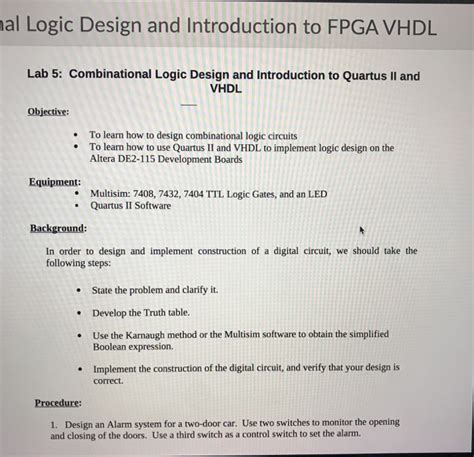 Hal Logic Design And Introduction To Fpga Vhdl Lab 5