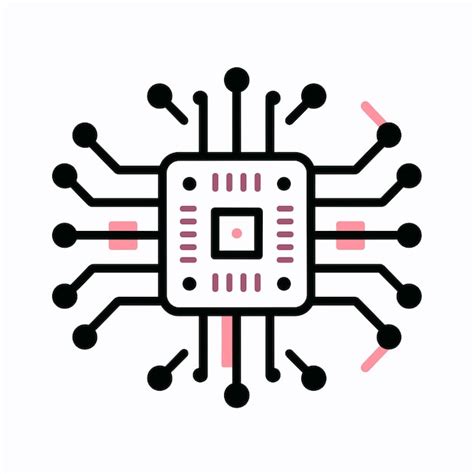 Premium Vector Illustration Of A Central Processing Unit With Circuit Connections