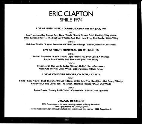 Eric Clapton Smile 1974