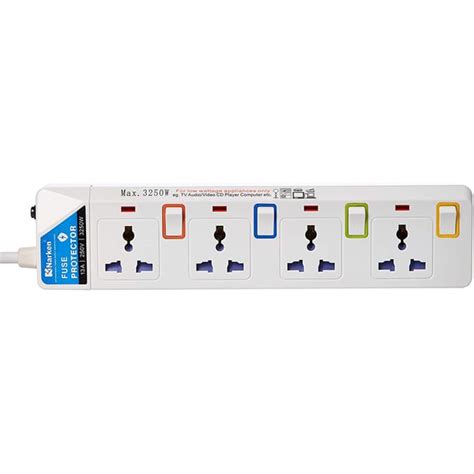 Buy Narken E Series Electric Universal Extension Cord 4 Socket 10 Meter Power Strip Wire 13a