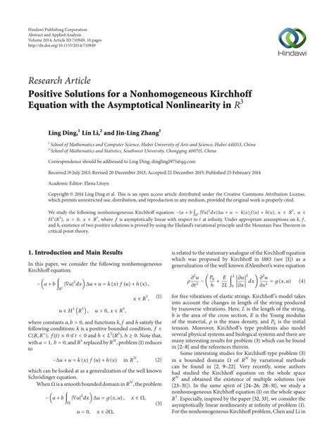 Pdf Solutions To Kirchhoff Equations With Combined Nonlinearities