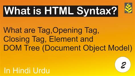Basic Syntax Of Html In Hindiurdu Youtube