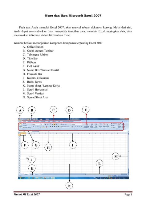 Menu Dan Ikon Microsoft Excel 2007 Pdf