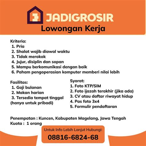 Dibuka Lowongan Kerja Asisten Toko Magelang Lokermuslim Id