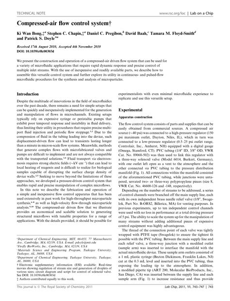 Pdf Compressed Air Flow Control System