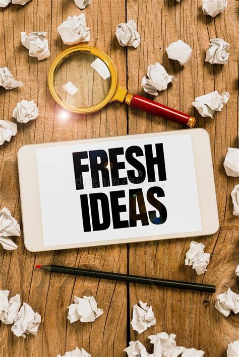 Sign Displaying Fresh Ideas Word For Thought Or Suggestion As To Possible Course Of Action