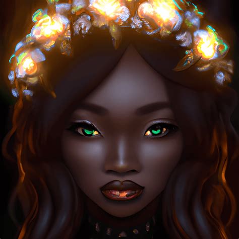 Closeup Portrait Of Black Girl Wearing Crown · Creative Fabrica