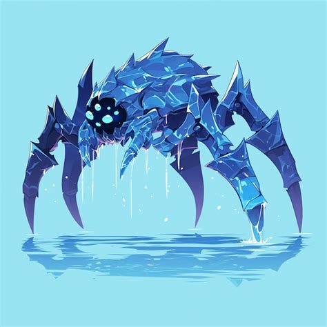 Premium Vector Sea Spider Crawling On The Sea Floor