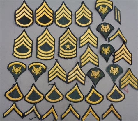 Mixed Lot Of Us Army Enlisted Rank Patches Sgt Pfc 1st Sgt